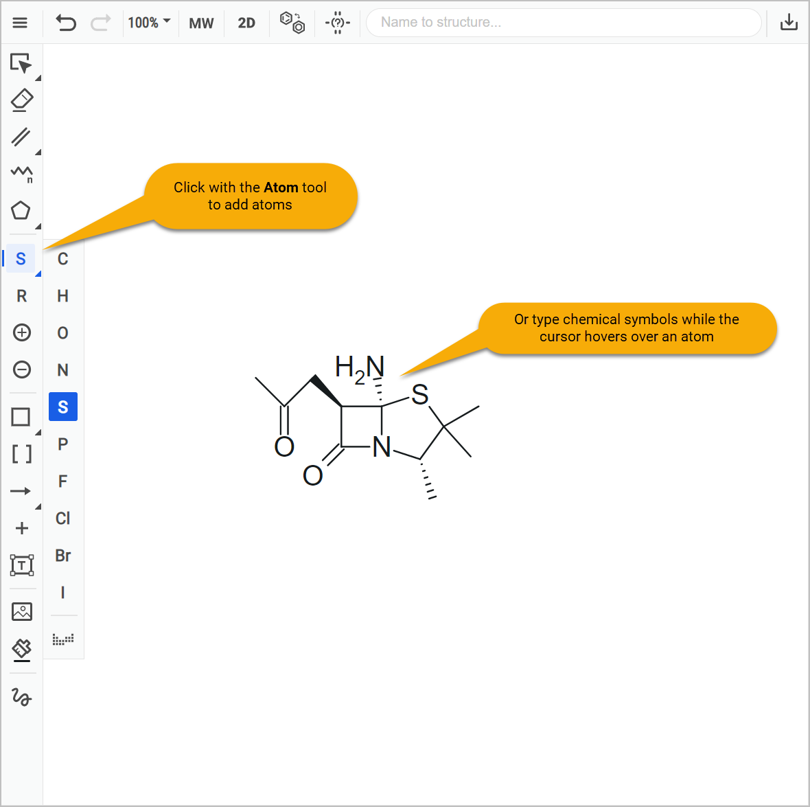 Draw a Simple Molecule (Penicillin) | Chemaxon Docs